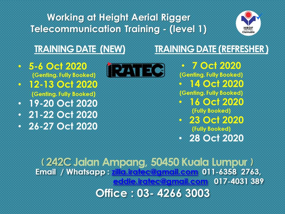 Working at Height - Aerial Rigger Level 1 (Genting) - Iratec (M) Sdn Bhd